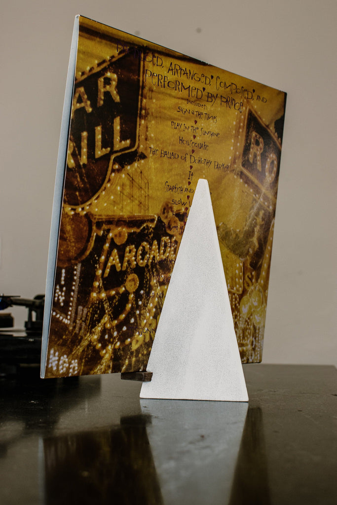 Pyramid Vinyl Display- Concrete – Tactile Audio Furniture